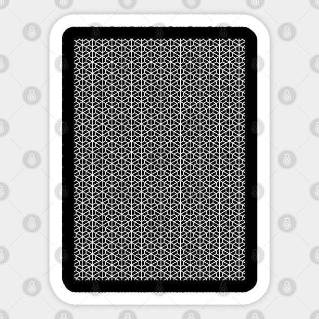 Bishamon kikkō hexagonal pattern - white - Hexagonal Pattern - Sticker | TeePublic